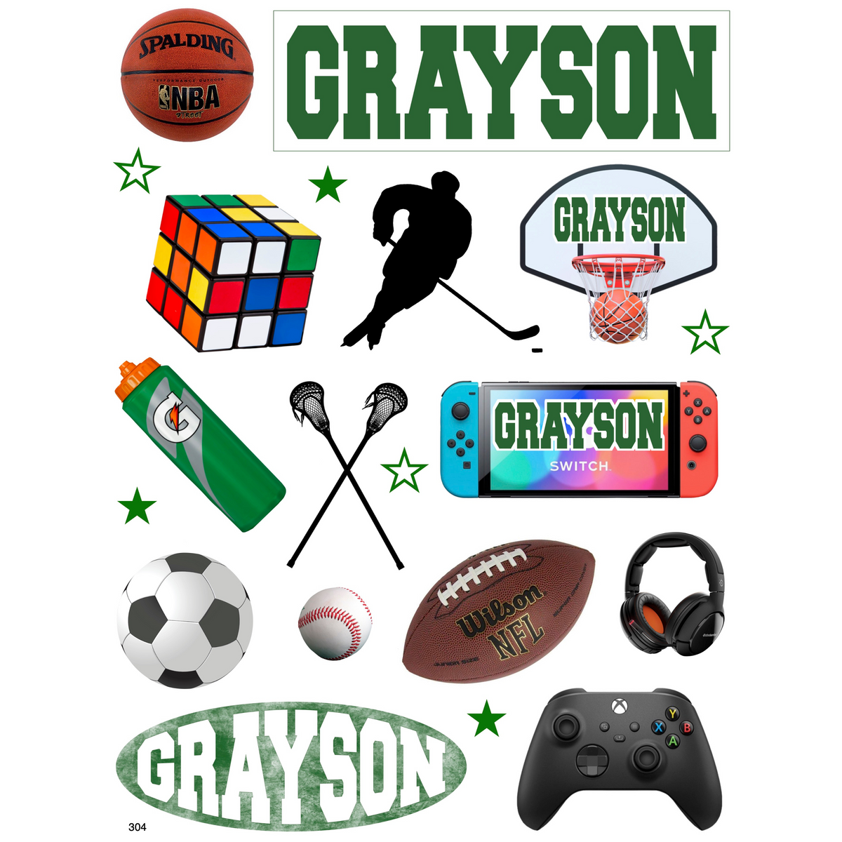 Personalized Cling-It Reusable Sticker Sheets - Gaming and Sports ...