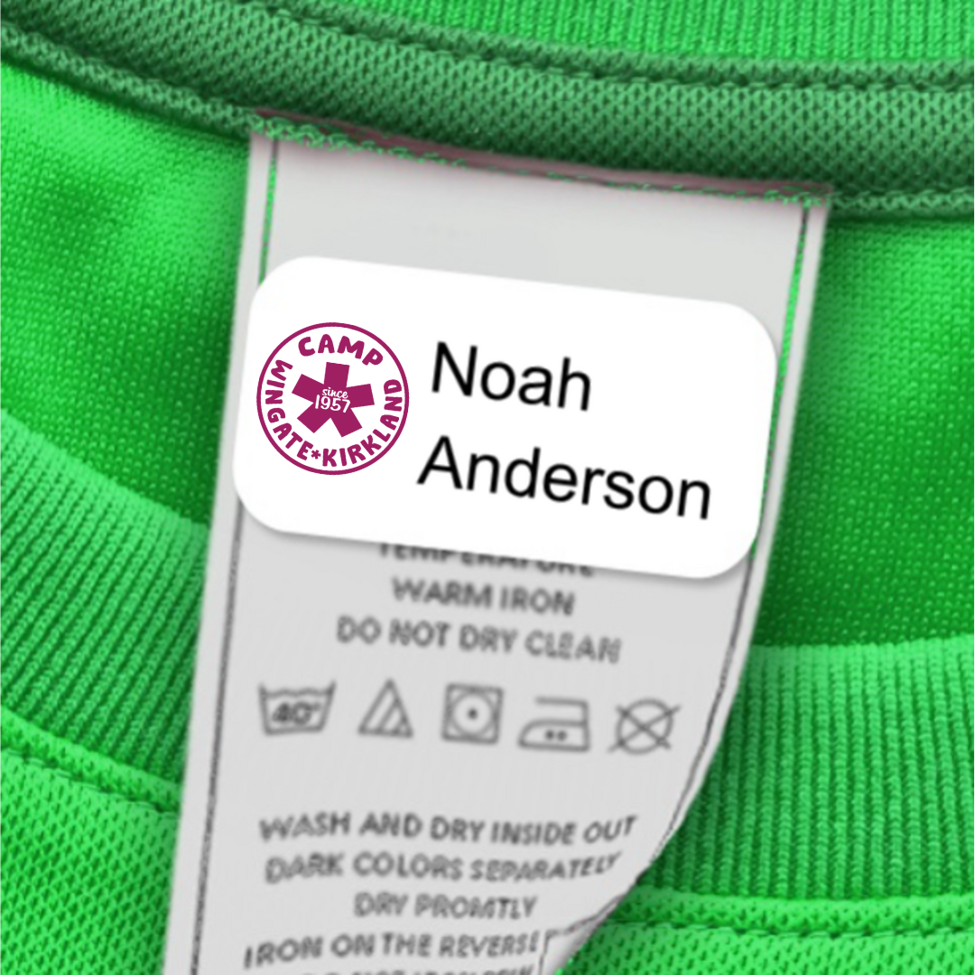 Stick-On Clothing Name Labels - Laundry Safe - WINGATE*KIRKLAND LOGO ...