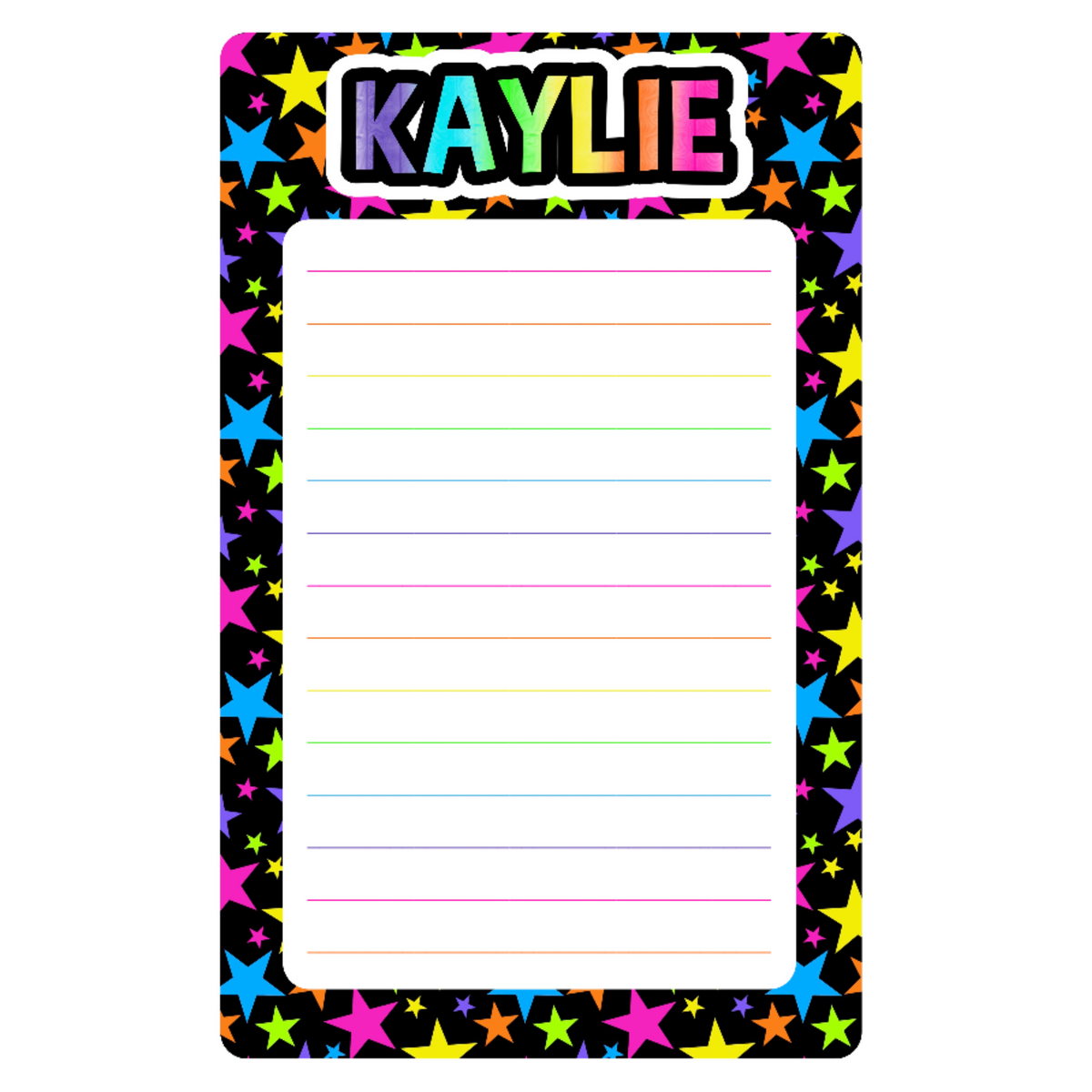 Personalized Stationery Set - Neon Stars – Pack for Camp