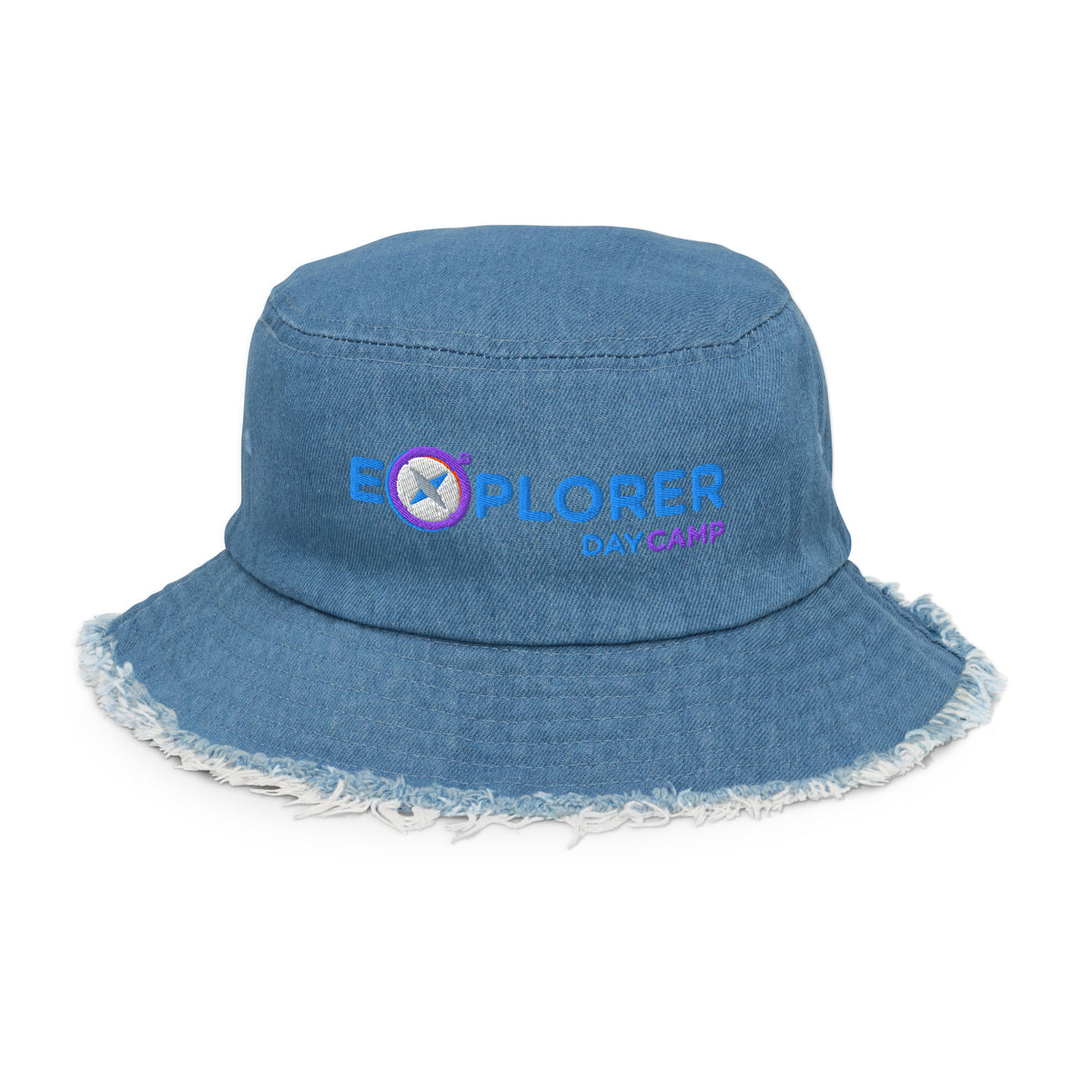 Explorer Distressed Denim Bucket Hat – Pack for Camp