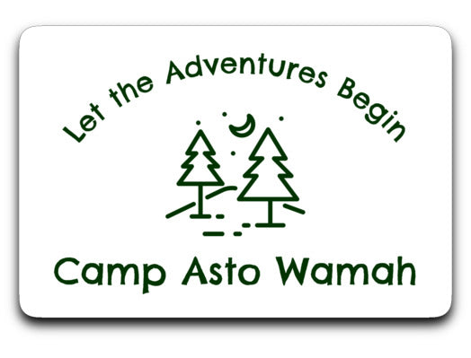 Asto Wamah Let the Adventures Begin Sticker Decal – Pack for Camp