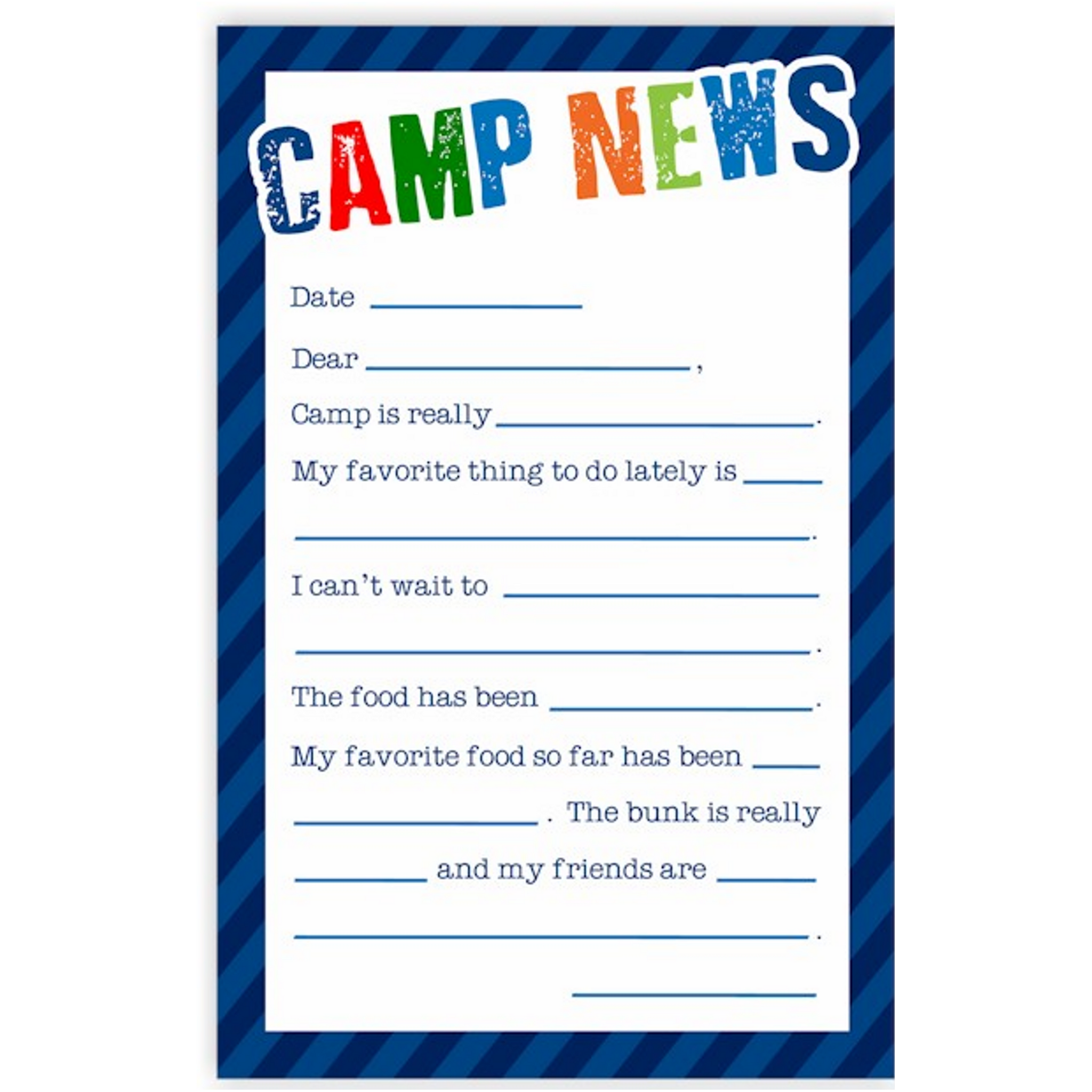 Stationery – Pack for Camp